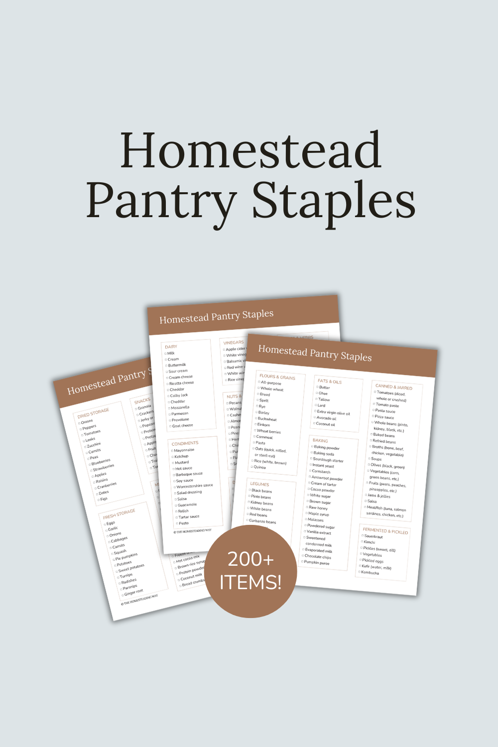 Ultimate Homestead Pantry Staples List Printable - The Fresh Milled ...